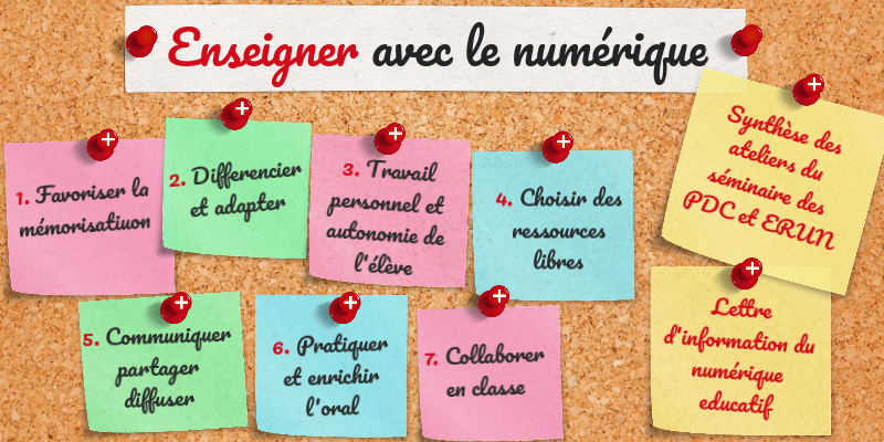 Enseigner avec le numérique Synthèse séminaire PDC ERUN | Genially
