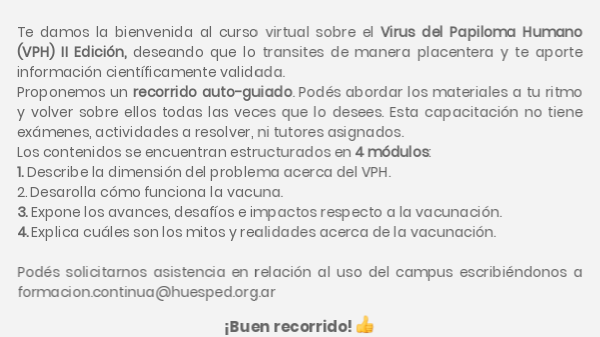 VPH II ed- Bienvenida