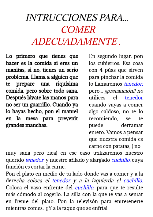 poster comer adecuadamente