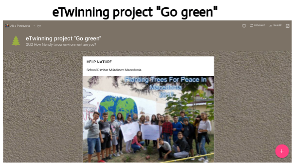 eTwinning project "Go green"