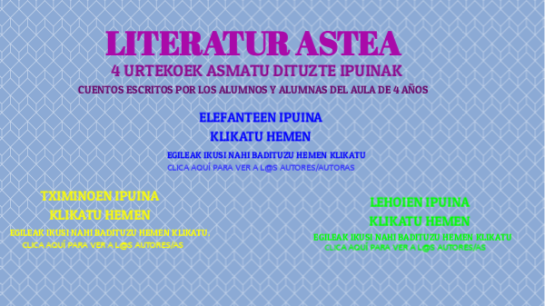 literatur astea aurkezpena | Genially