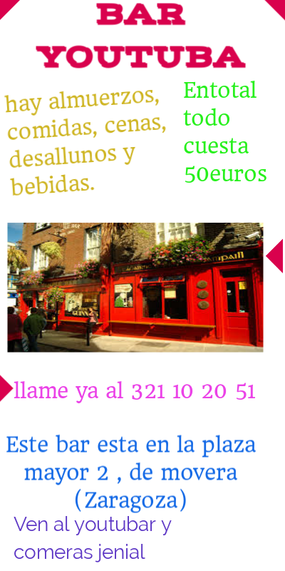 anuncio bar paula martín | Genially