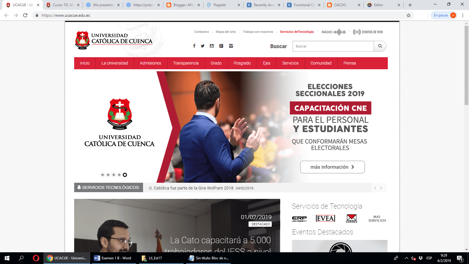 ucacue examen final | Genially