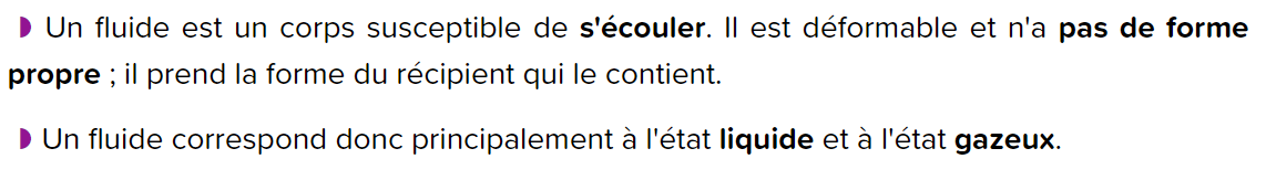 Cours 1ère Spé Description d'un fluide | Genially