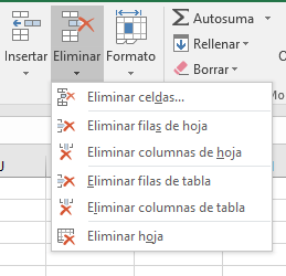 Eliminar celdas