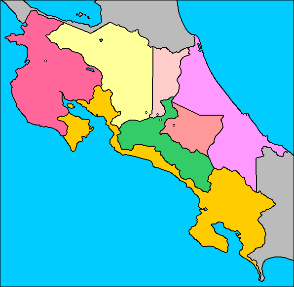Mapa de las provincias de Costa Rica | Genially