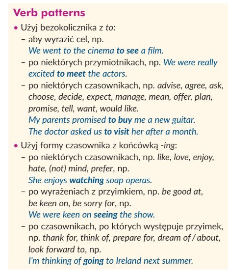 Verb patterns - Year 8 | Genially