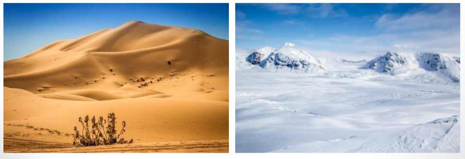 pustynia gorąca i lodowa | Genially