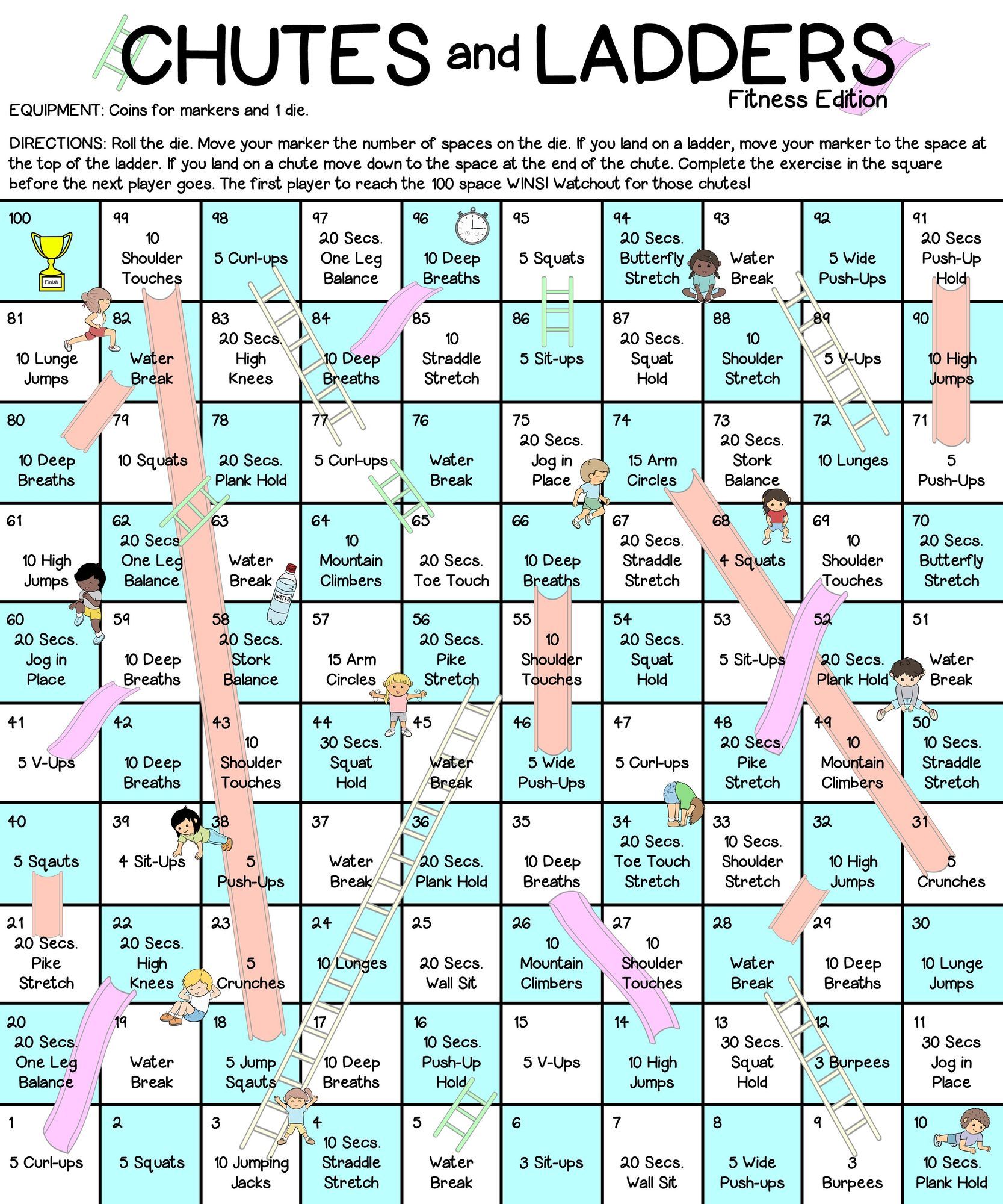 Chutes and Ladders Fitness | Genially