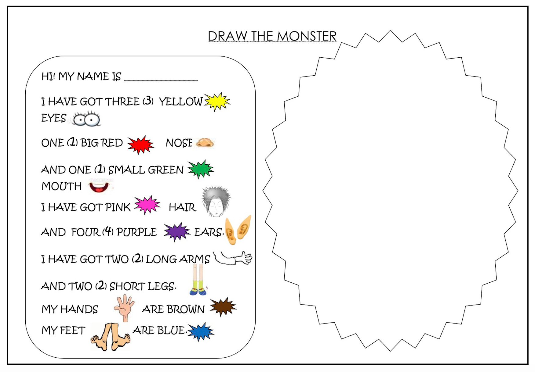 DRAW THE MONSTER( LISTENING) | Genially